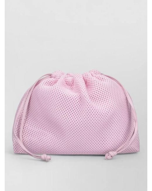 Frankie Shop Mesh Bucket Bag Clutch Knotted Drawstrings in Pink | Lyst UK
