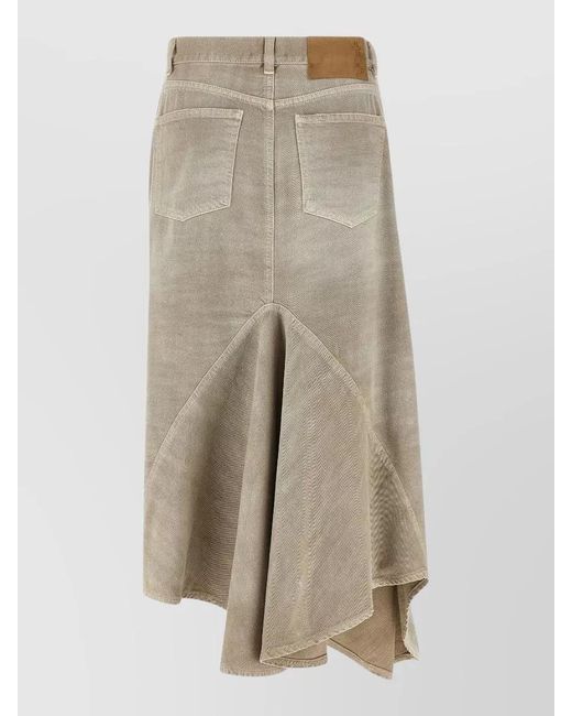 Haikure Cotton Asymmetric Skirt in Natural | Lyst UK