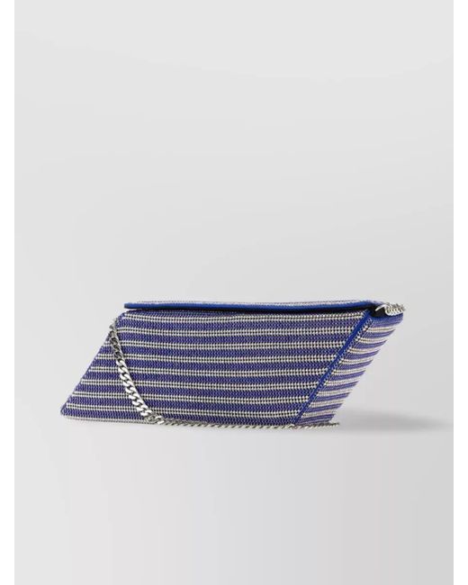 Kara Crystal Mesh Parallelogram Rhinestone Stripe Foldover Clutch in ...