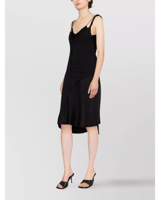 Victoria Beckham Fringed Asymmetrical Mini Dress in Black | Lyst UK