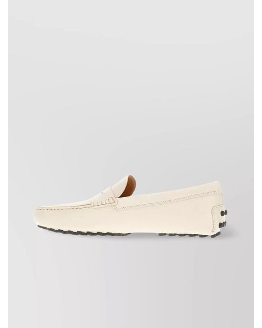 Tod's Leather Loafers Pebble Sole in Natural for Men | Lyst UK