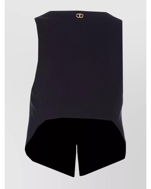 Twinset Sleeveless V-Neckline Jacket Back Slit in Blue | Lyst UK