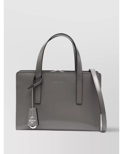 Prada Handbag With Strap And Handles in Grey | Lyst UK