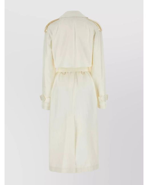 Burberry Silk Trench Coat Back Vent in White | Lyst UK