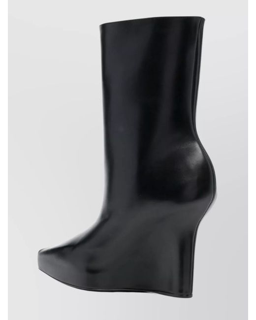 Givenchy Lock Leather Wedge Boots in Black | Lyst UK