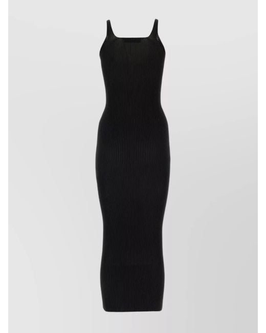 Our Legacy Polyester Dress With V Neckline And Ribbed Texture in Black ...