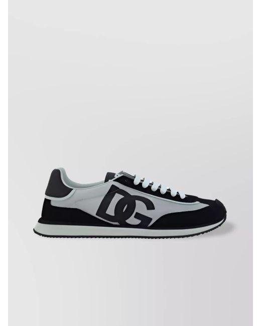 Dolce & Gabbana Toe Extended Heel Reinforced Low-Top Sneakers in Black ...