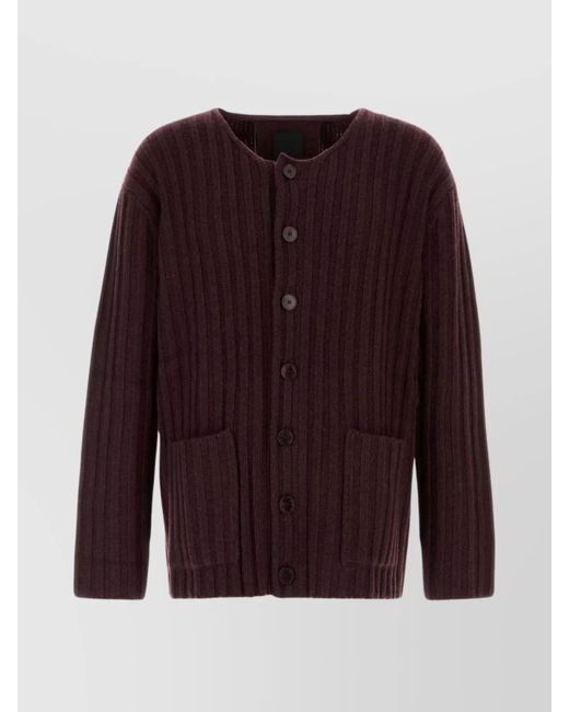 Givenchy Cashmere Cardigan With Front Pockets And Ribbed Texture in Red ...