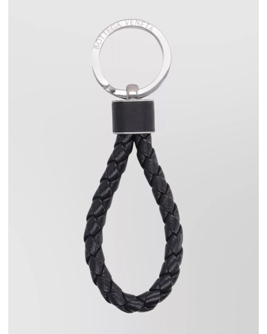 Bottega Veneta Leather Keyring With Braided Metal Design in White for ...