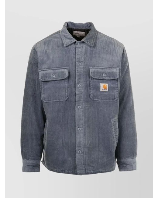 Carhartt Textured Corduroy Jacket Chest Pockets in Blue for Men | Lyst UK