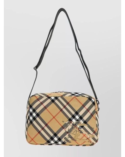 Burberry Checked Crossbody Bag in Metallic for Men | Lyst