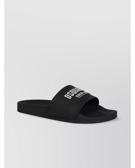 DSquared² Rubber Slides Logo Detail in Black for Men | Lyst