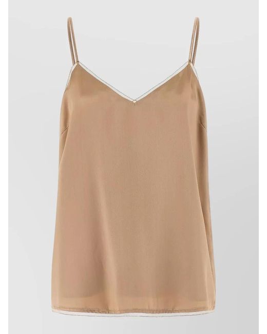 Fabiana Filippi Viscose Lingerie Top in Natural | Lyst UK