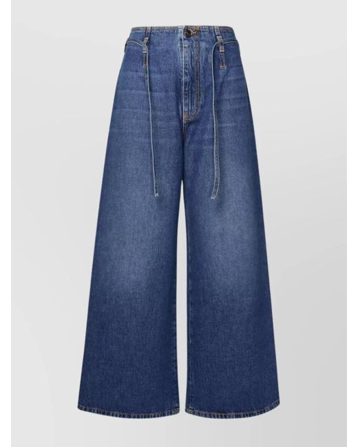 Etro Cotton Jeans With Wide Leg Cut in Blue | Lyst