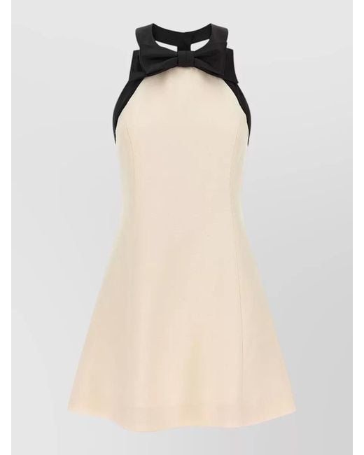 Valentino Garavani Couture Crepe Dress Bow Halter Neckline in Natural ...