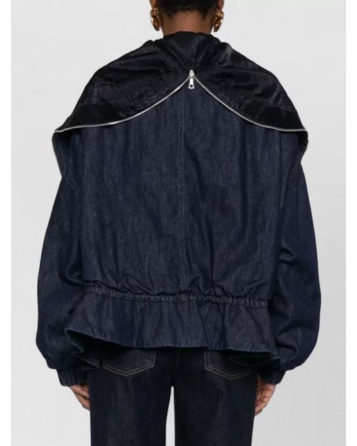 Dries Van Noten Hooded Jacket Contrast Stitching Elasticated Cuffs in ...