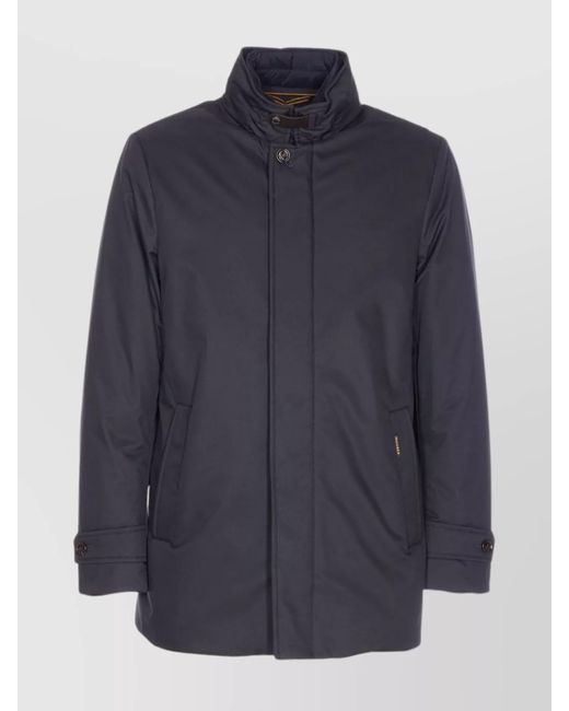 Moorer Long Padded Jacket High Neck in Blue for Men | Lyst UK