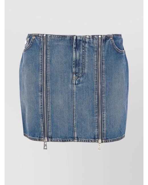 Jean Paul Gaultier Mini Denim Skirt With Pockets And Loops in Blue ...