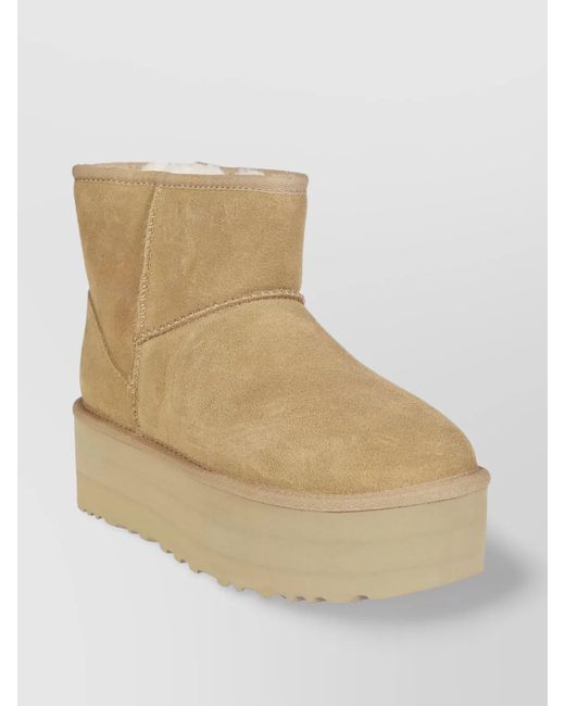 UGG Mini Platform Ankle Boots in Natural | Lyst