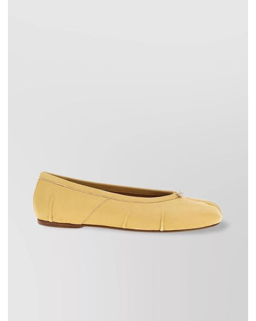 Maison Margiela Split Toe Leather Ballet Flats | Lyst