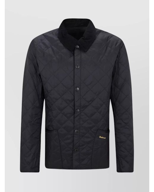 Barbour Quilted Collar Patch Pocket Jacket in Blue for Men | Lyst UK