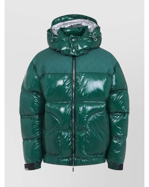 CASABLANCA Shiny Tech Ripstop Puffer Jacket in Green for Men | Lyst UK