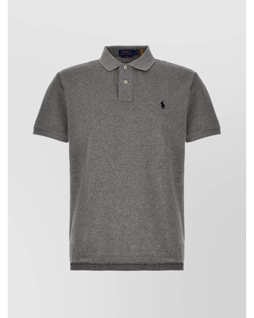 Polo Ralph Lauren Logo Collar Polo Shirt With Short Sleeves in Gray for ...