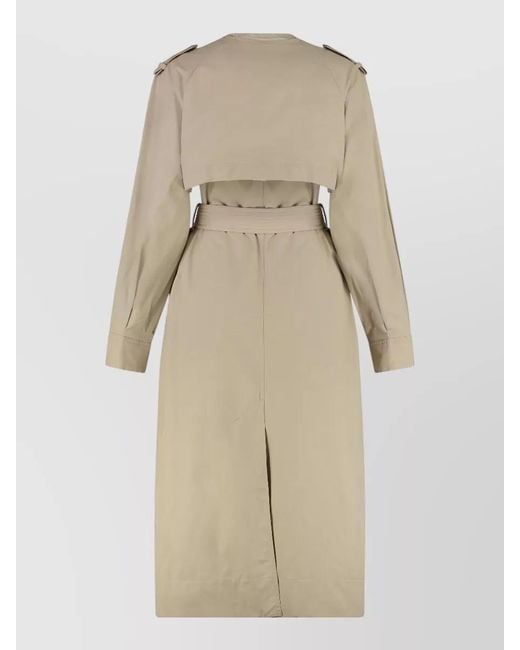 Moncler Gourdon Trench Coat Long Belted Design in Natural | Lyst UK