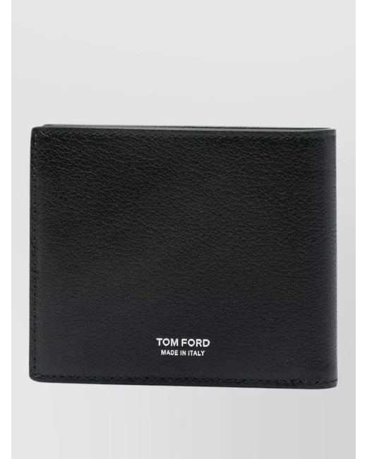 Tom Ford Grain Leather T Line Long Bifold Wallet in Black for Men | Lyst UK