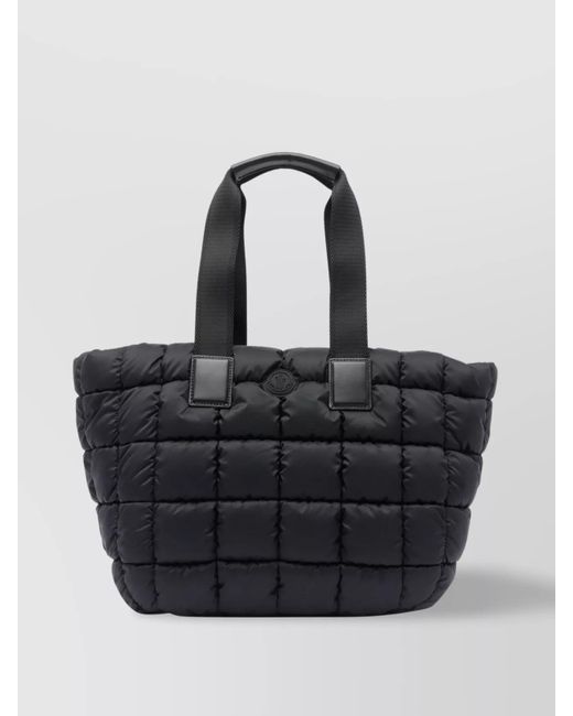 Moncler Caradoc Quilted Tote Bag With Dual Handles in Black | Lyst