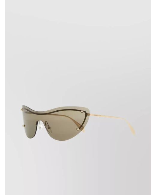 McQueen Spike Stud Metal Shades in Natural | Lyst UK