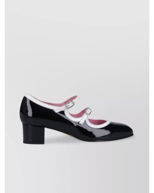 CAREL PARIS Chunky Heel Pump Patent Finish in Black | Lyst