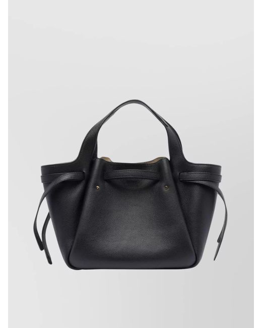 Tory Burch Structured Tote Bag-Tone Hardware in Black | Lyst