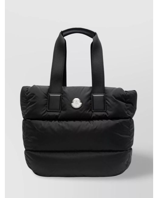 Moncler Padded Quilted Tote Bag Handles in Black | Lyst