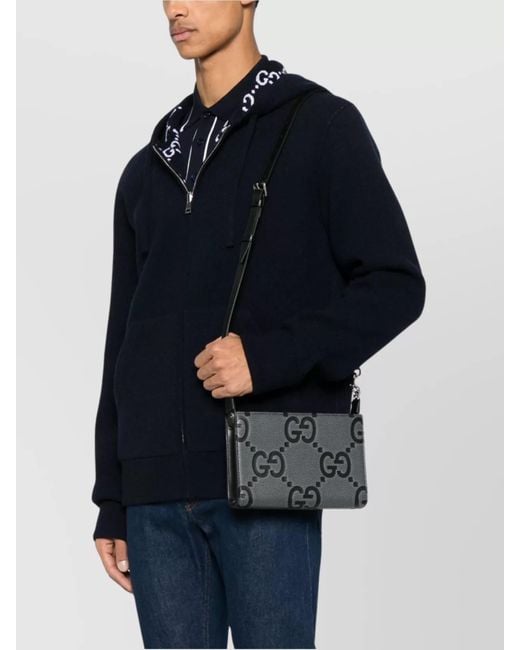 Gucci Leather Crossbody Bag in Grey for Men | Lyst UK