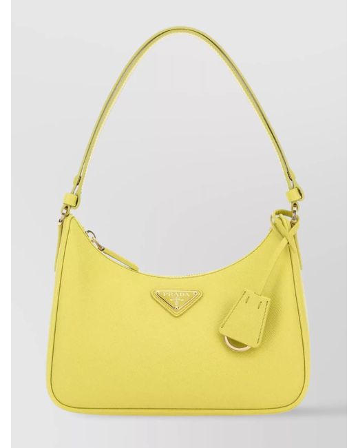 Prada Mini Re-Edition Shoulder Bag in Yellow | Lyst