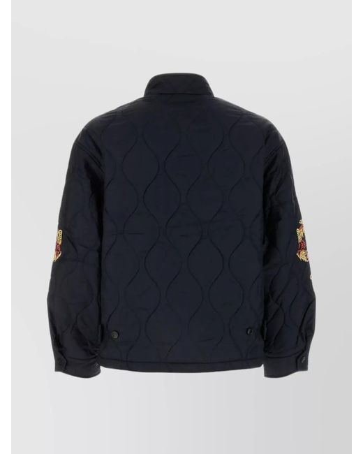 Baracuta High Collar Quilted Nylon Jacket in Blue for Men | Lyst UK