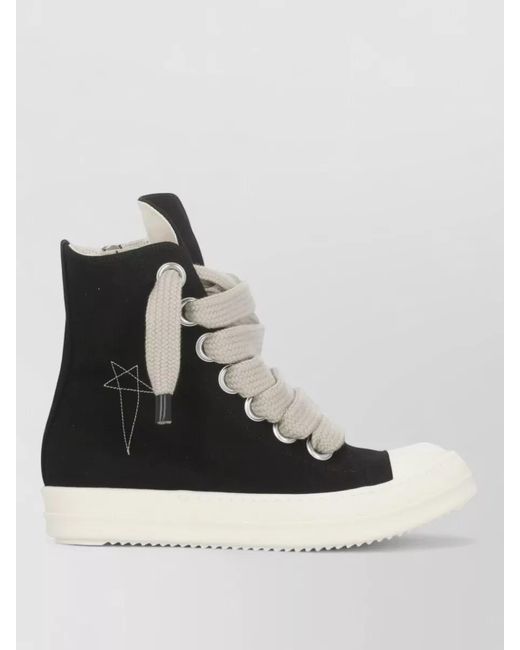 Rick Owens Low Cut Sneakers With Round Toe Design in Black | Lyst UK