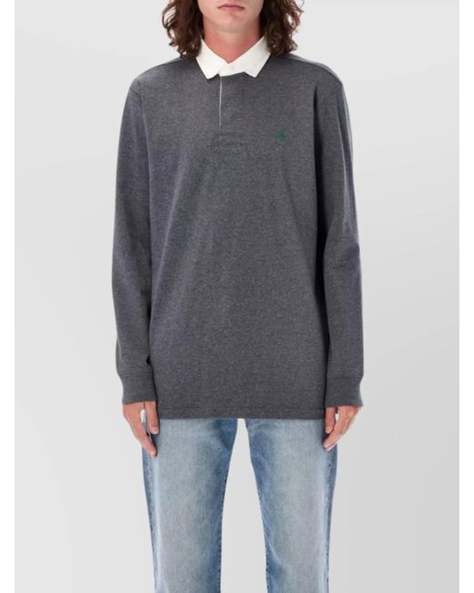 Polo Ralph Lauren Long Sleeve Rugby Polo Shirt in Gray for Men | Lyst