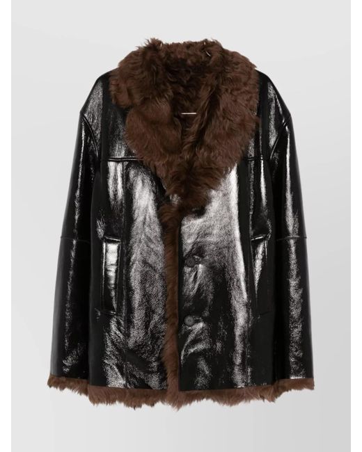 DIESEL Luxurious Coat With Faux Fur Trim in Black for Men | Lyst