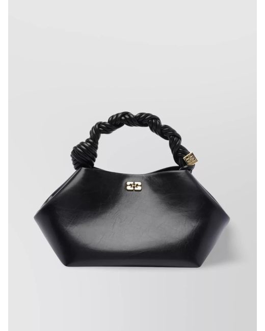 Ganni Cross-Body Bag Structured Twisted Handle in Black | Lyst
