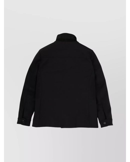 Moorer Double-Breasted Coat High Collar in Black for Men | Lyst UK
