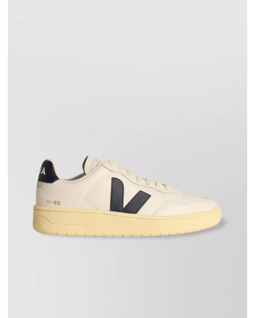 Veja Leather Sneakers With Perforated Toe Box in Natural for Men | Lyst