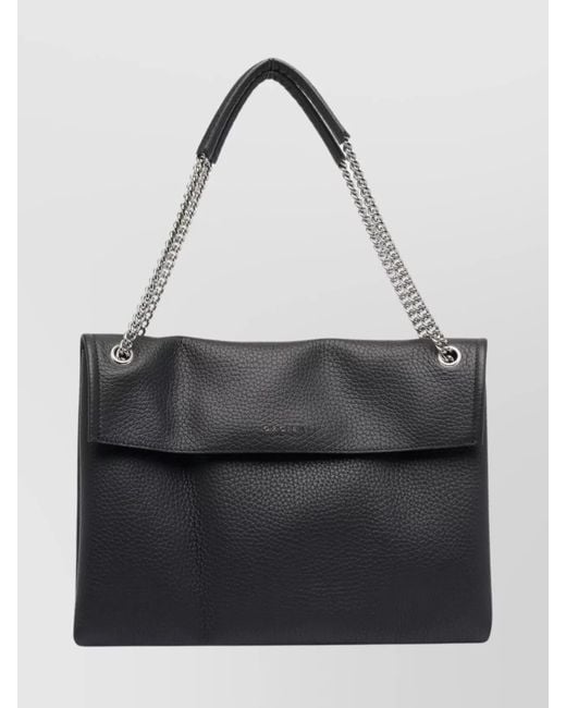 Orciani Chain Strap Shoulder Bag With Adjustable Handles in Black | Lyst
