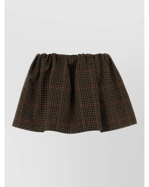 Miu Miu Houndstooth Check Embroidered Mini Skirt in Black | Lyst UK