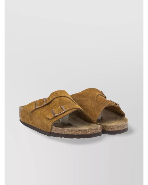Birkenstock Toe Open Suede Cork Sandals in Brown for Men | Lyst
