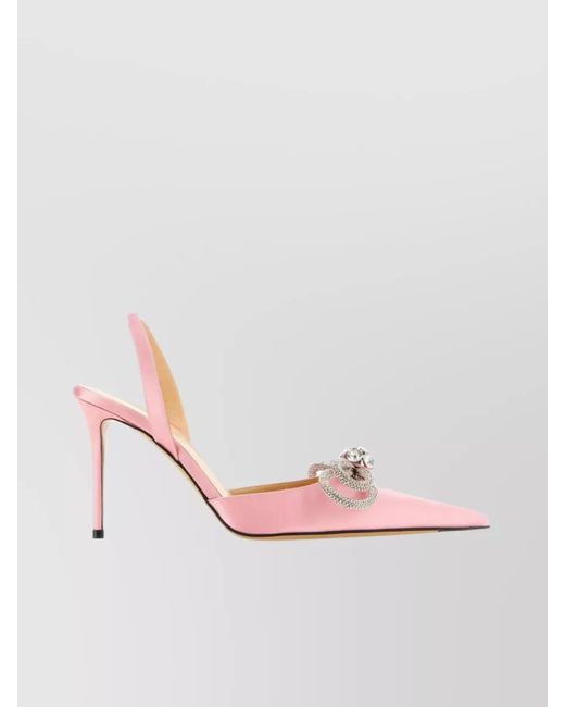 Mach & Mach Satin Jewel Bow Pumps in Pink | Lyst