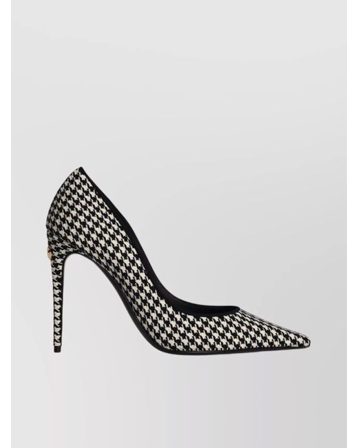 Dolce & Gabbana Houndstooth Pointed Toe Stiletto Heel Pumps in Metallic ...