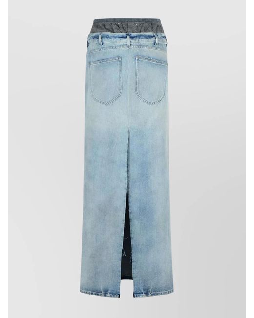 Maison Margiela Denim Skirt With Back Pockets And Front Slit in Blue ...