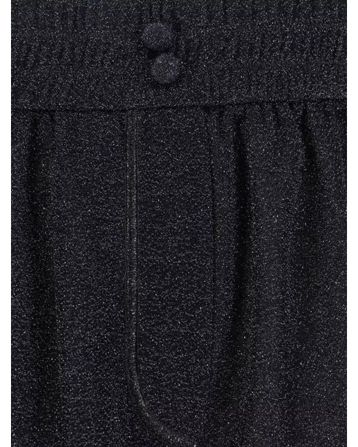 Oséree Straight Trousers Button Detail Glitter Finish in Blue | Lyst UK